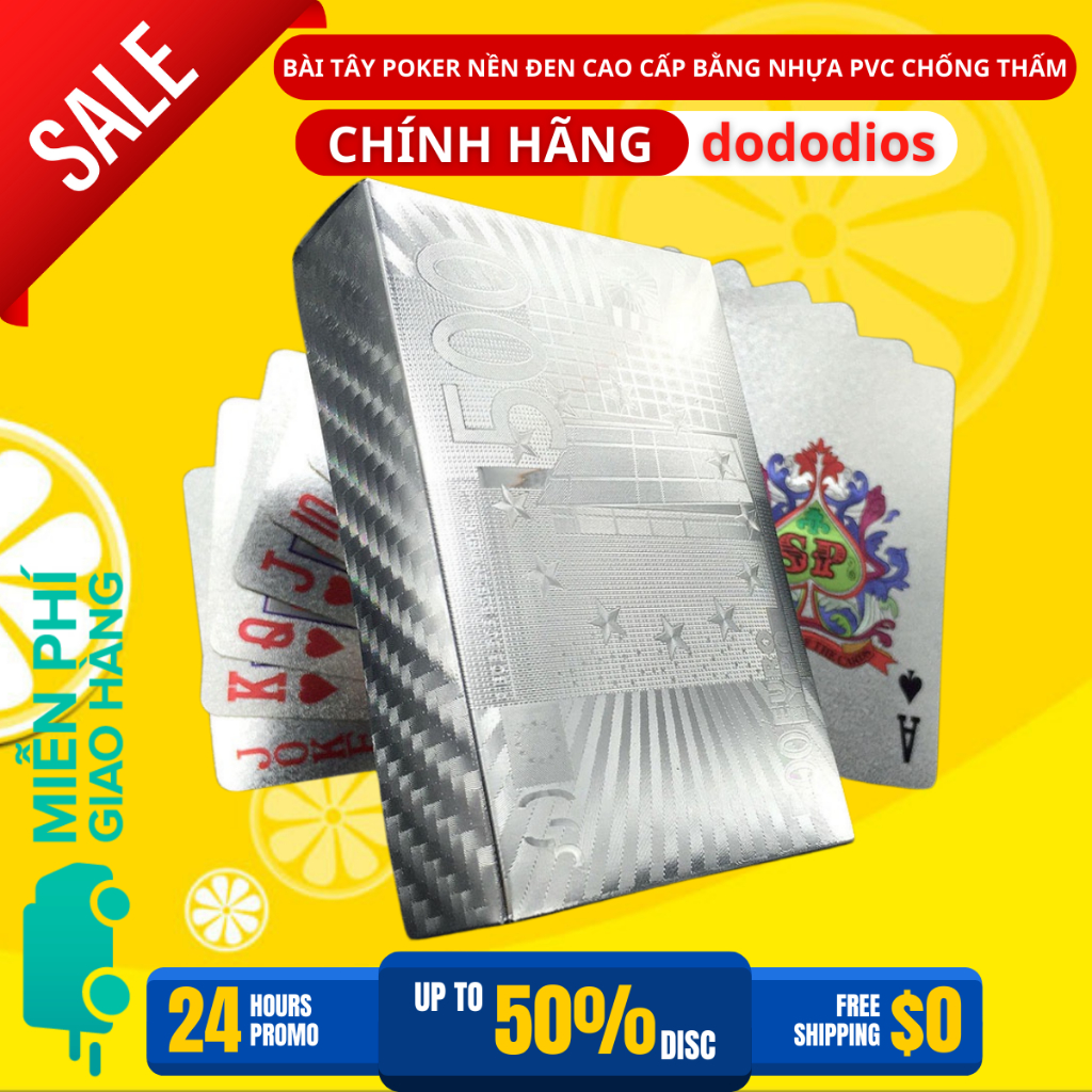 Bộ Bài Tây Mạ Bạc Cao Cấp 52 Lá Bài Nhựa May Mắn Tài Lộc Chống Thấm ...