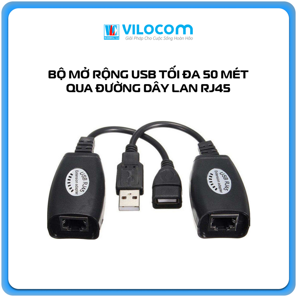 USB Extender 50M - Bộ Nối Dài Cáp USB bằng Dây LAN | Shopee Việt Nam