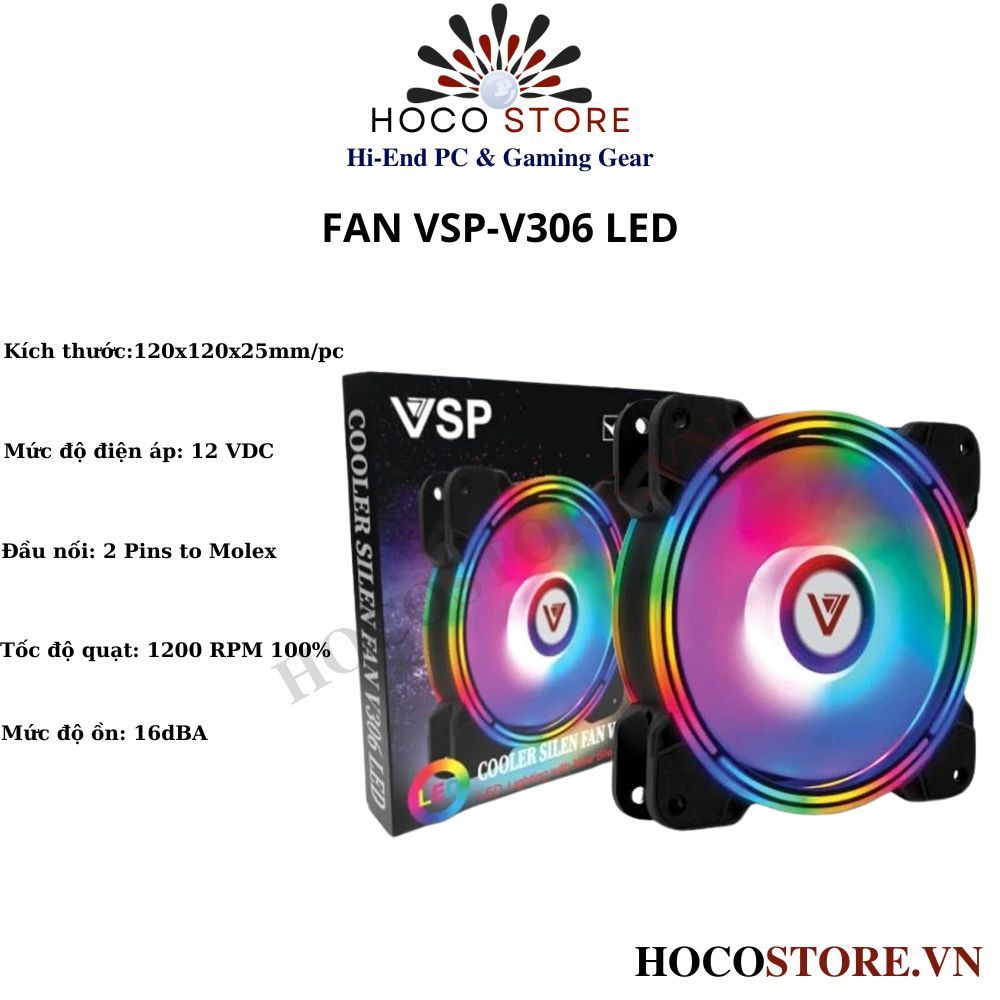 QUẠT TẢN NHIỆT - FAN VSP V306 LED l Hoco Store PC | Shopee Việt Nam