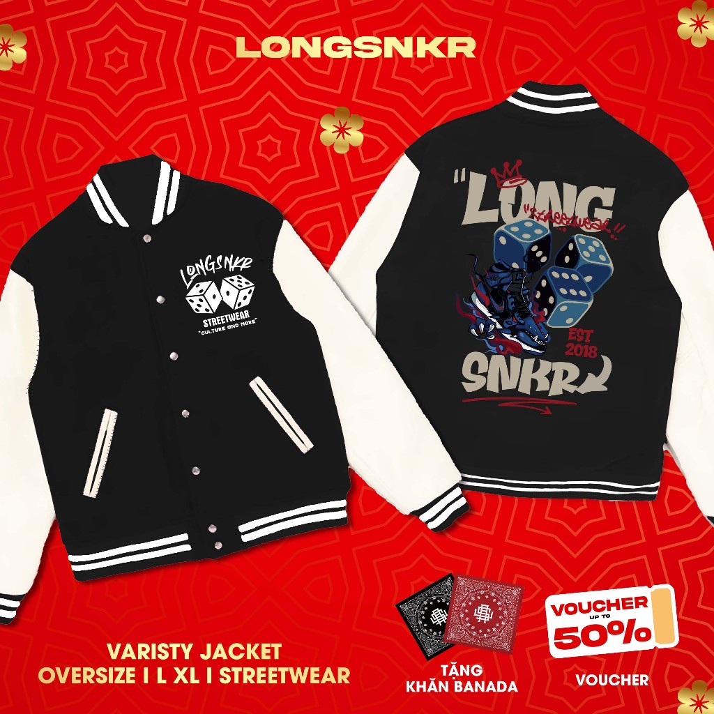 [Tặng Sticker và khăn Tuban] _ Áo khoác Varsity Longsnkr special chất ...