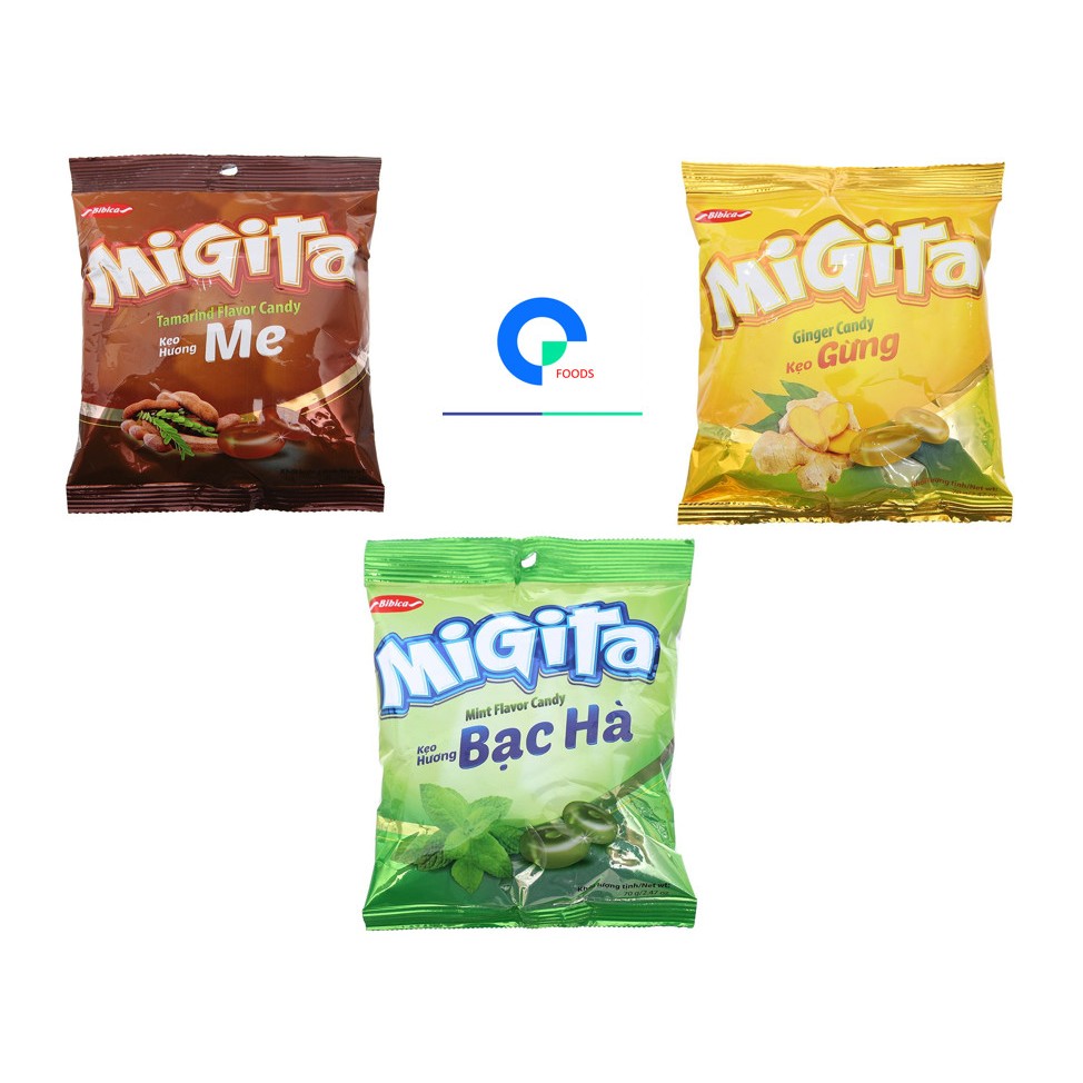 Kẹo Gừng Me Bạc Hà Quế - Migita - Bibica gói 70g | Shopee Việt Nam