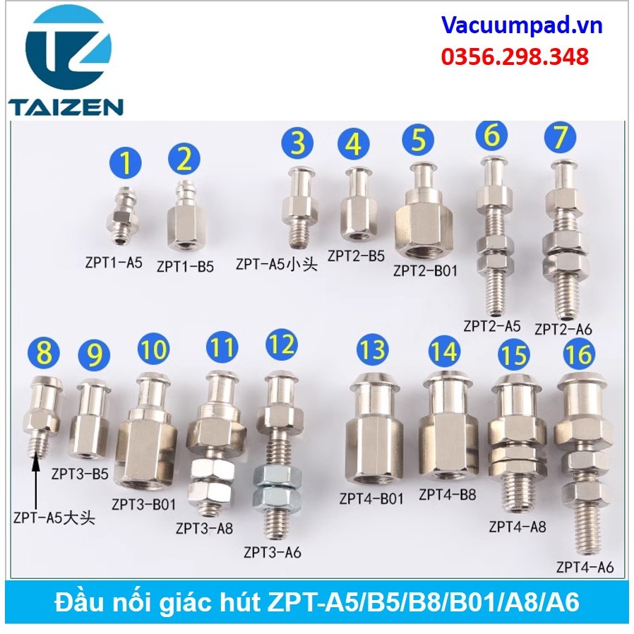 Đầu nối giác hút chân không theo (theo tiêu chuẩn kích thước SMC ...