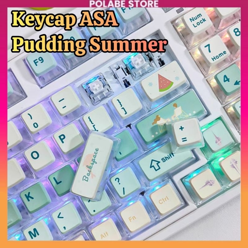 Keycap Pudding Summer ASA profile keycap xuyên led bàn phím cơ Polabe ...