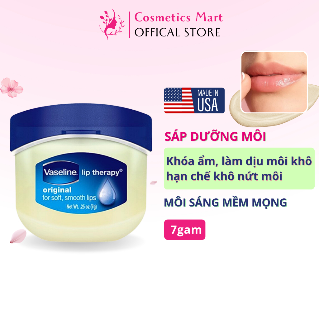 Sáp Dưỡng Môi Không Màu Vaseline Lips Therapy Original 7g Mang Lại Làn ...