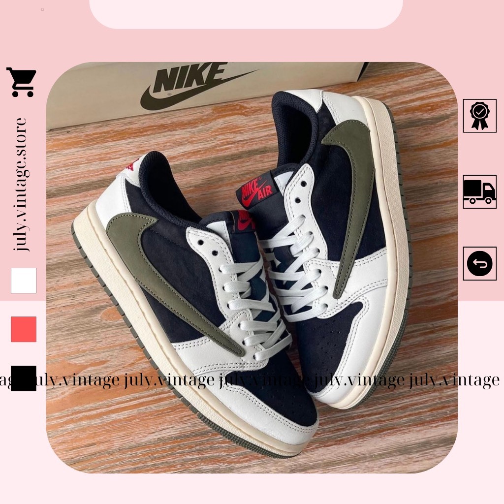 Giày Sneaker JD1 Low Travis Scott OG Olive Lai Au [ Fullbox Cao Cấp ...
