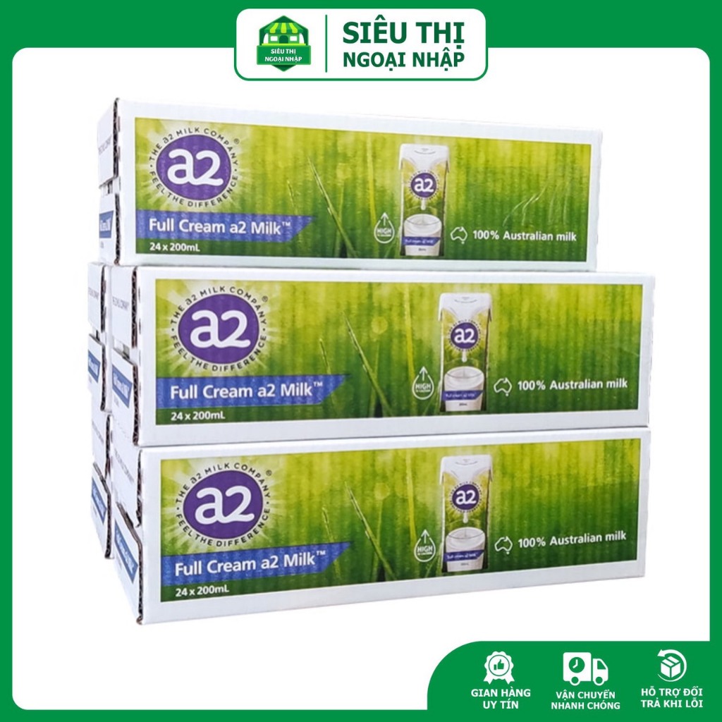 Sữa nước A2 200ml thùng 24 hộp | Shopee Việt Nam