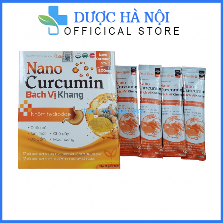 Nano Curcumin Bách Vị Khang giúp giảm viêm loét dạ dày hộp 20 gói | Shopee Việt Nam