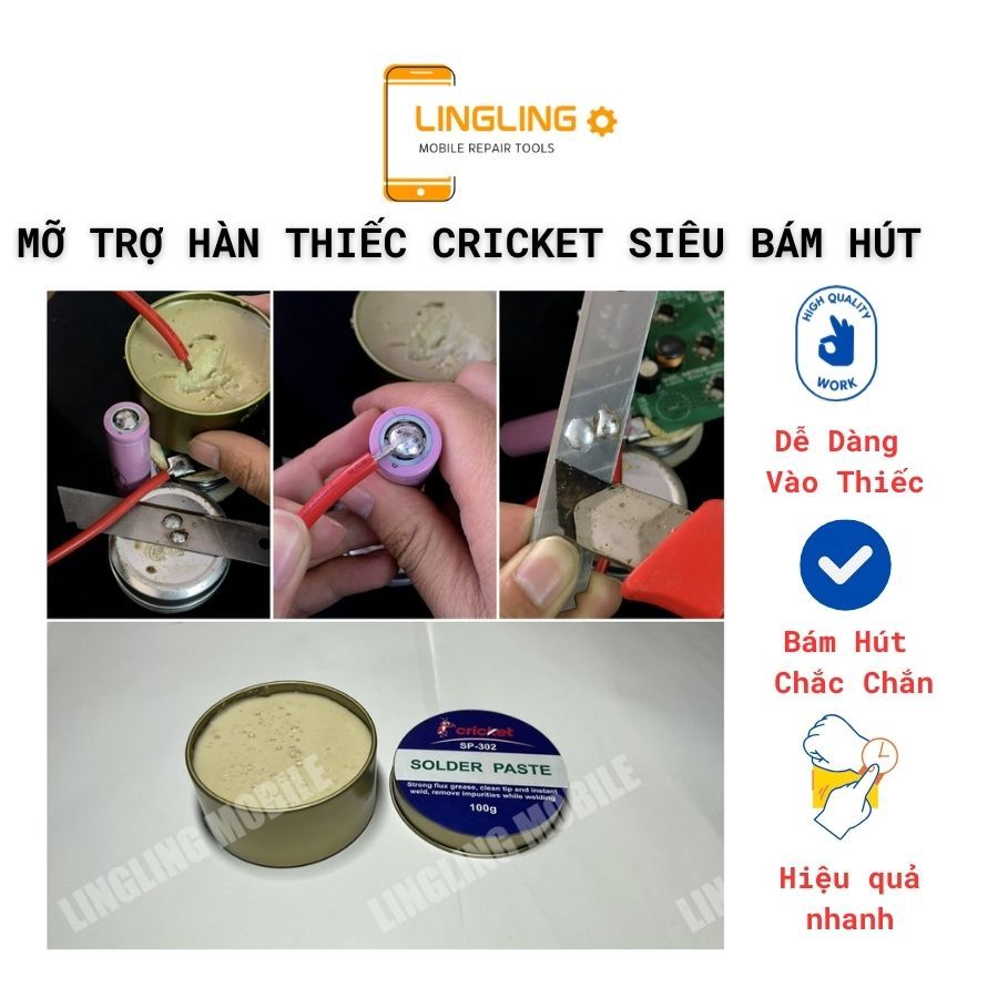Mỡ trợ hàn Cricket siêu bám dính, Mỡ hàn thiếc dễ dàng, chắc chắn, mối ...