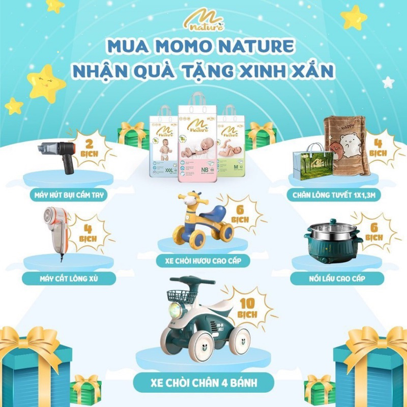 (kèm quà) bỉm Momo Nature công nghệ mới | Shopee Việt Nam