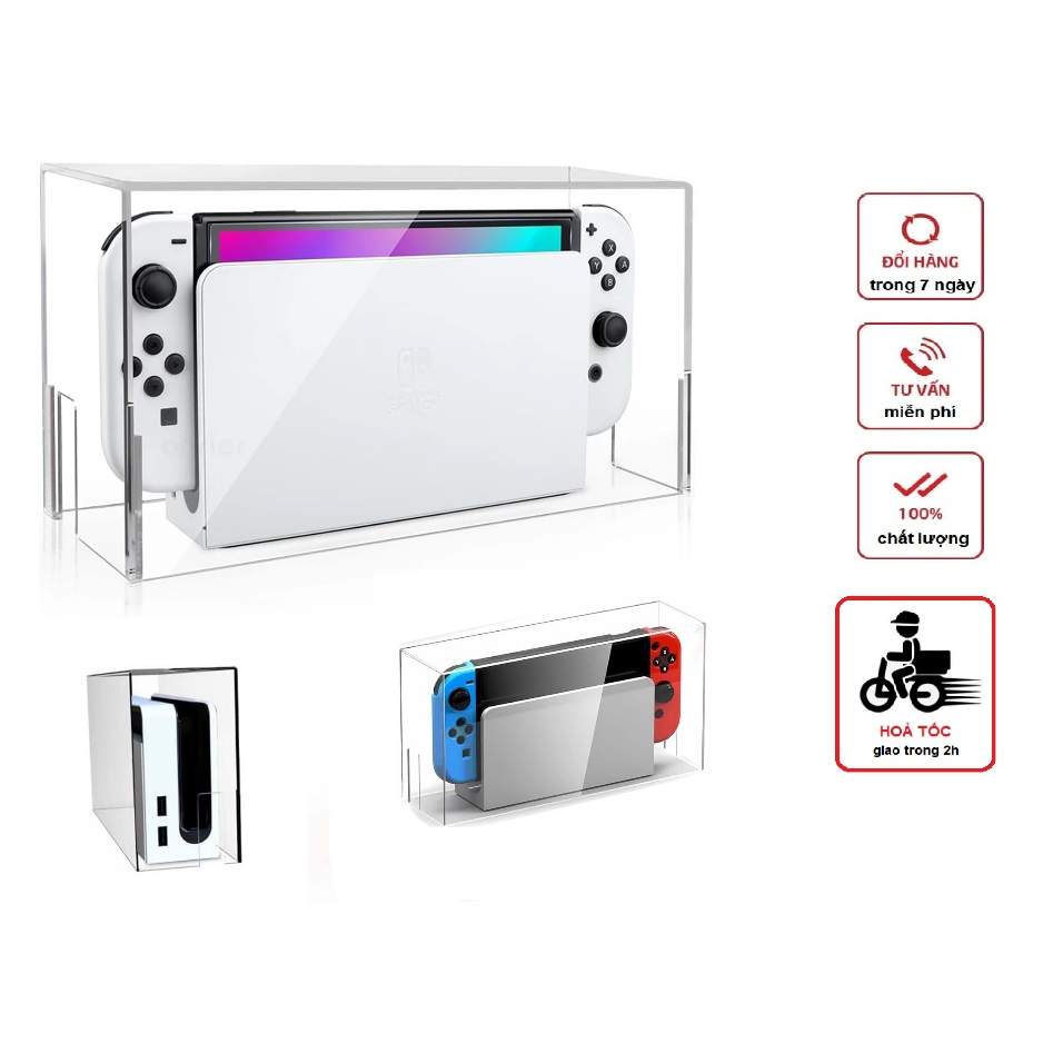 Box hộp mica acrylic chống bụi máy game nintendo switch / switch lite ...