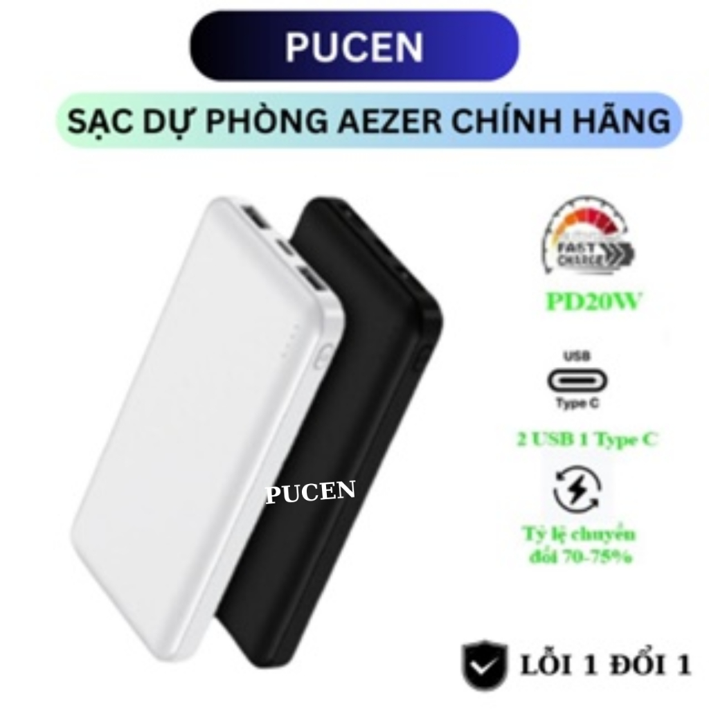 Sạc dự phòng 10000mAh PUCEN chính hãng Xuất Nhật J.ZAO Cho mọi dòng máy ...