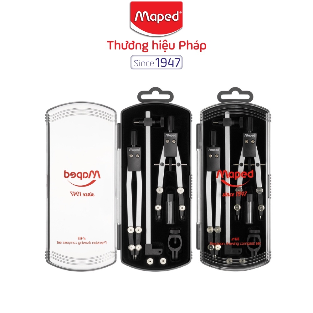 [DA ĐEN] Bộ Compa Kỹ Thuật Maped Precision Set 5 (Vẽ Vòng Tối Đa 52cm ...