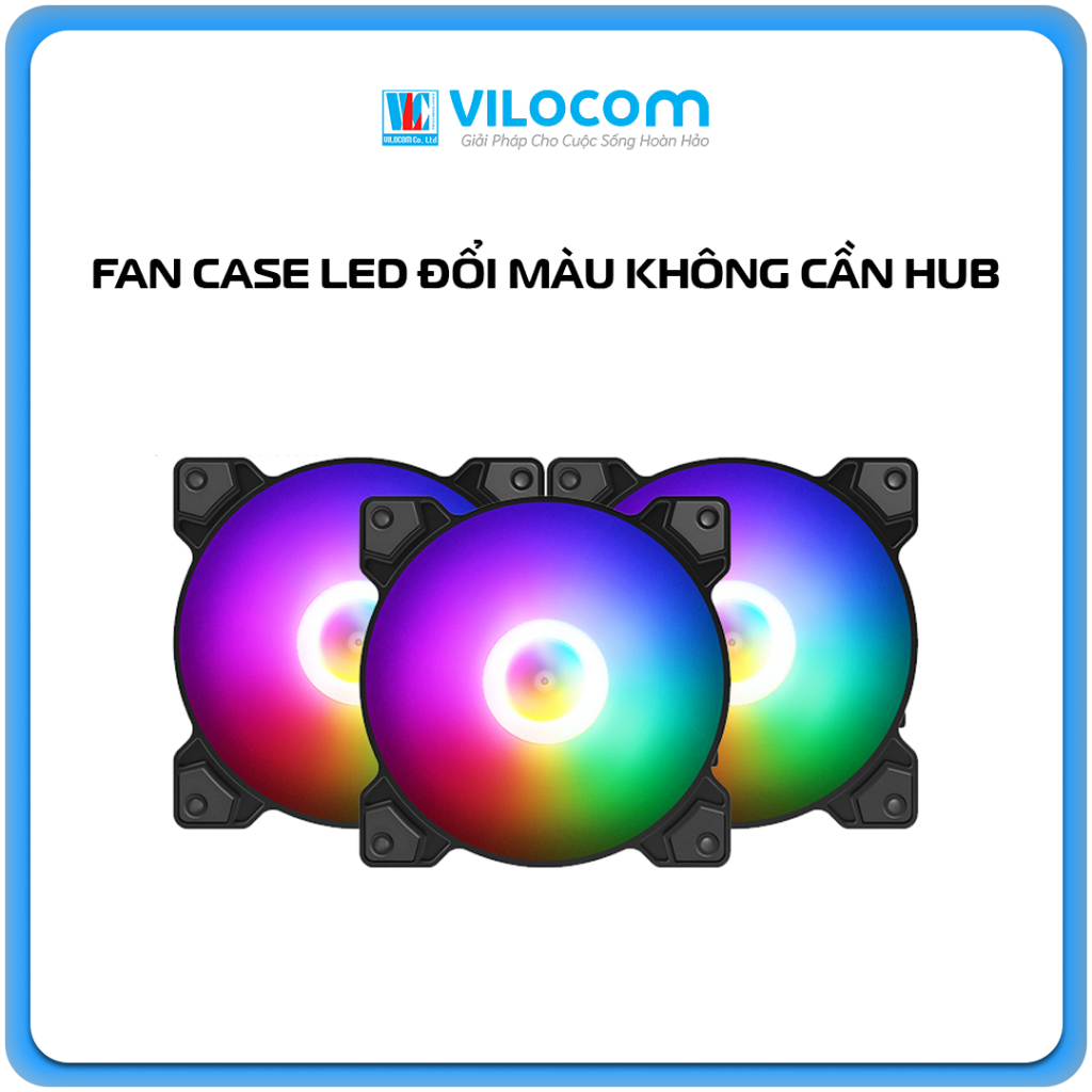 FAN CASE 12CM ĐÈN MÀU 15/33 BÓNG LED CHỐNG RUNG (Màu Ngẫu Nhiên ...