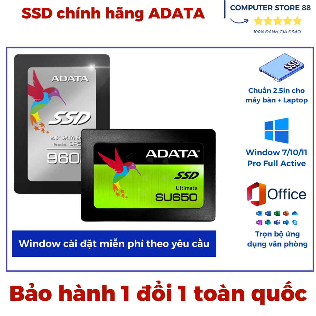 Ổ cứng SSD chuẩn 2.5in chính hãng ADATA 120G 240G 480G sức khoẻ tốt + Cài win miễn phí | Shopee ...