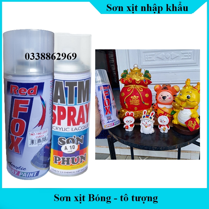 sơn bóng, Sơn xịt bóng tượng Atm - Red Fox, dung tích 400cc | Shopee ...