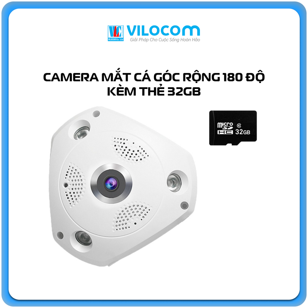 Camera Wifi IP VINCAM A800R Full HD 1536P Ốp Trần, Góc Rộng 180 Độ(BH ...