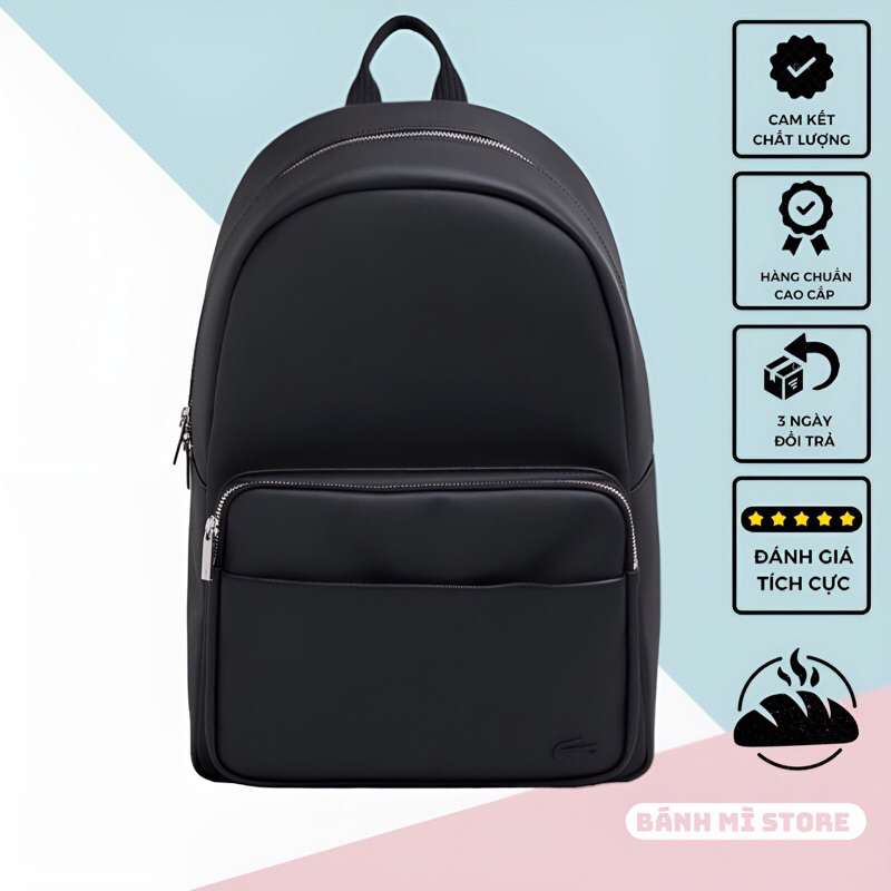 Balo Thời Trang LC Backpack Full Black Logo Basic Chất Liệu Da Si Cao ...