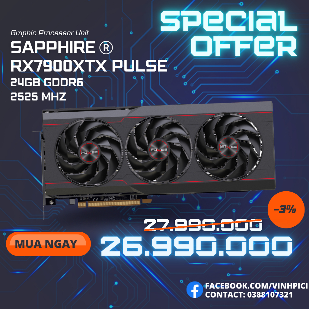 Card màn hình SAPPHIRE RX 7900XTX PULSE [NEW] | Shopee Việt Nam