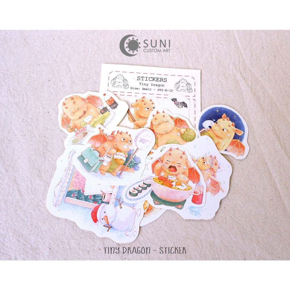 Bộ Sticker 12 miếng dán chủ đề Tiny Dragon - Rồng nhỏ | Shopee Việt Nam