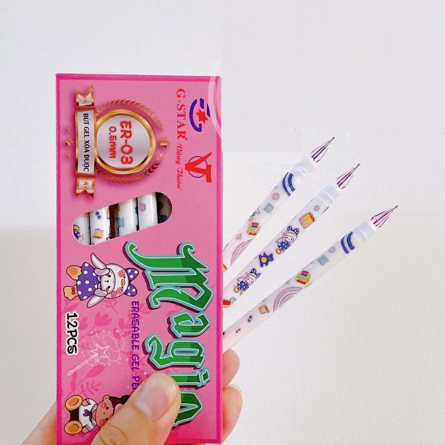 Hộp 12 Cây Viết Gel Xóa Được G-star ER03 Ngòi 0.5mm ( Xanh, Tím) | Shopee Việt Nam