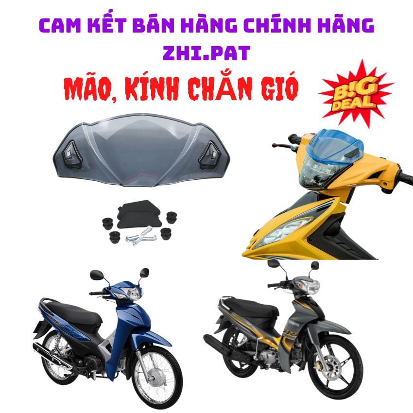 Mão chắn gió Winner Winner X Wave Exciter 135, mão Zhipat màu đen khói ...