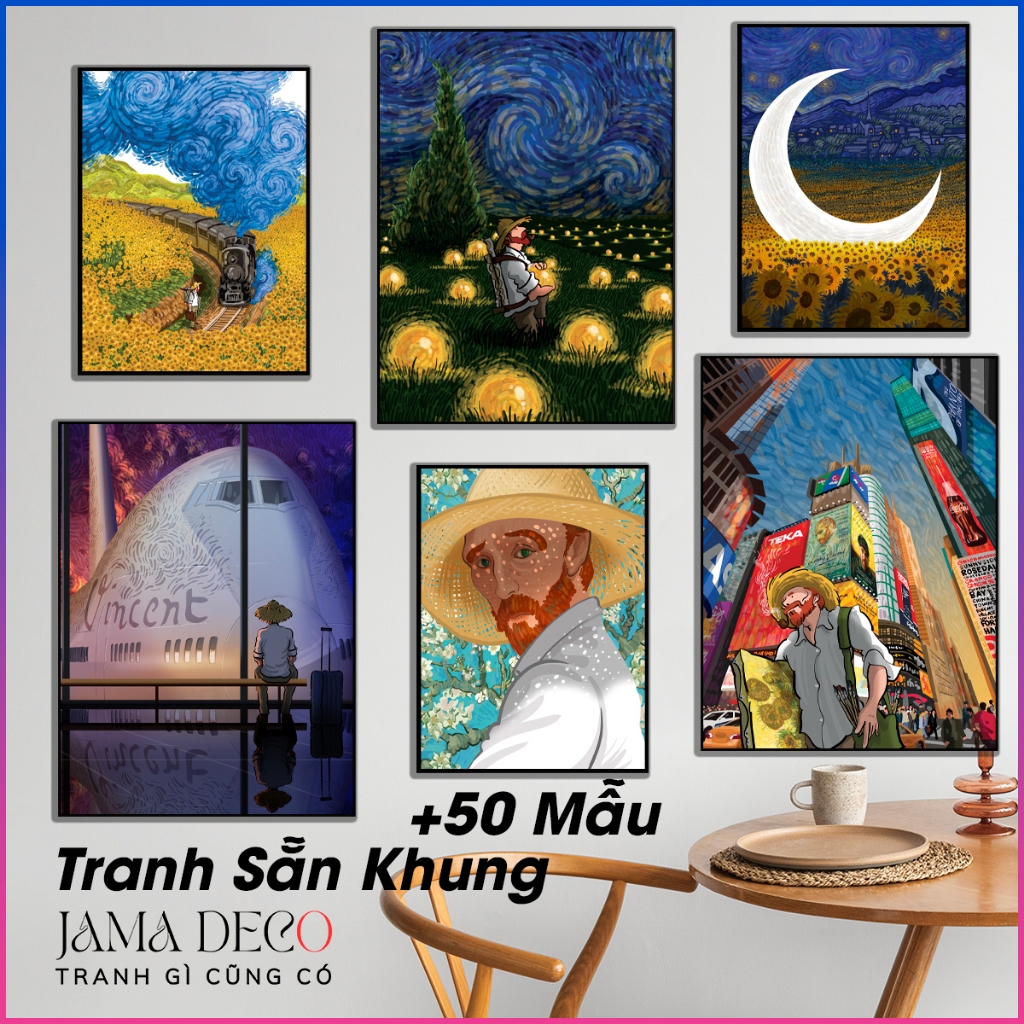 Tranh Van Gogh Hiện Đại Có Khung Cao Cấp Treo Tường Jama Deco | Shopee ...