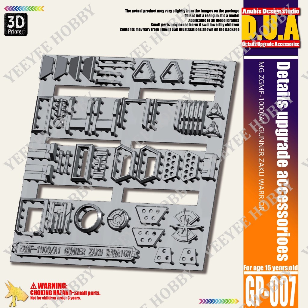 PHỤ KIỆN MOD ANUBIS - GP-007 - CHI TIẾT NHỰA MÔ HÌNH IN 3D CHO 1/100 MG ZGMF-1000/A1 GUNNER ZAKU ...