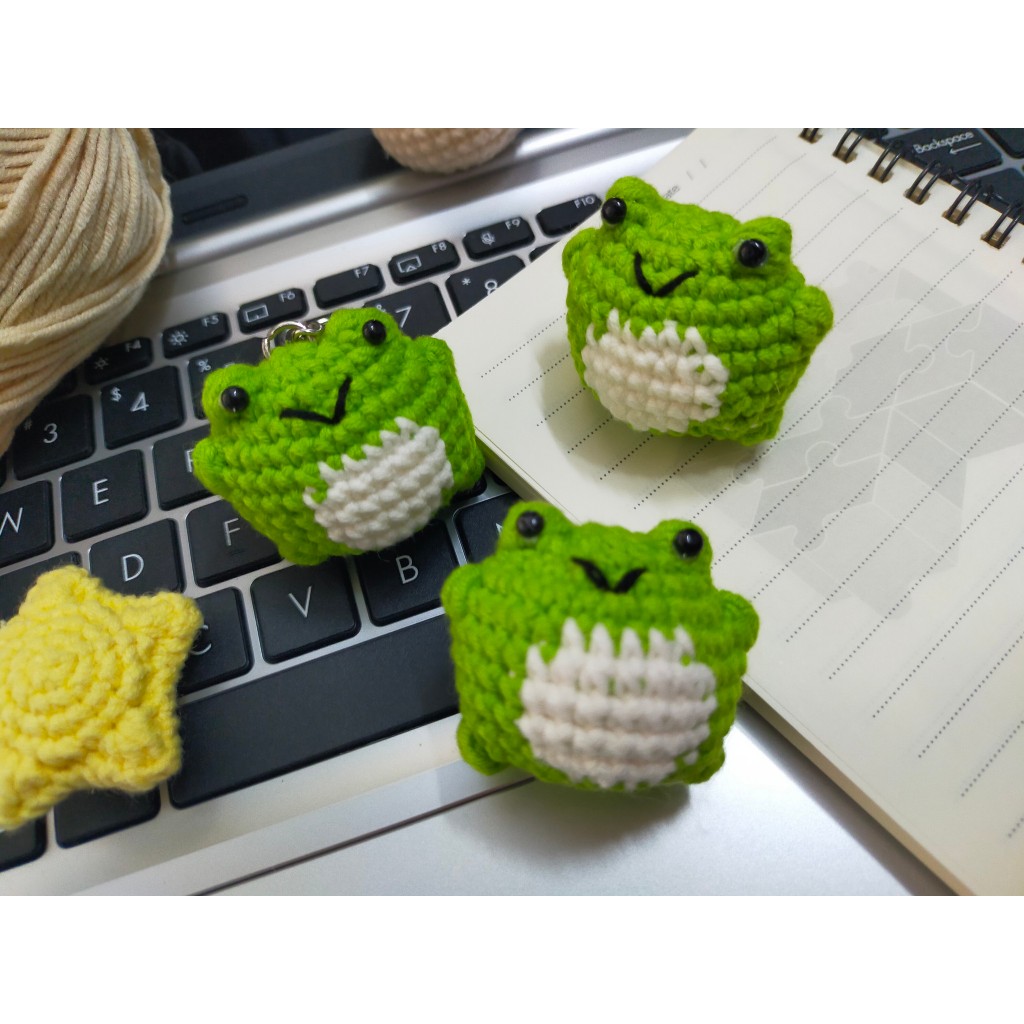 Móc khóa len ếch ú mini MEOSHOP hàng handmade 4.5x4.5cm | Shopee Việt Nam