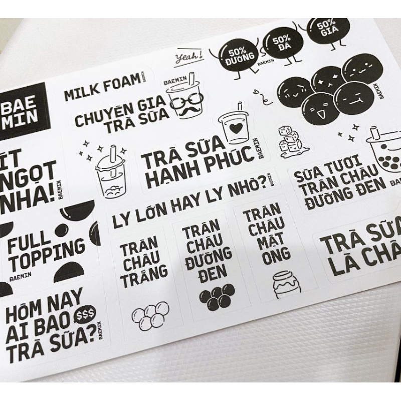 Sticker dán đầy phong cách Baemin | Shopee Việt Nam