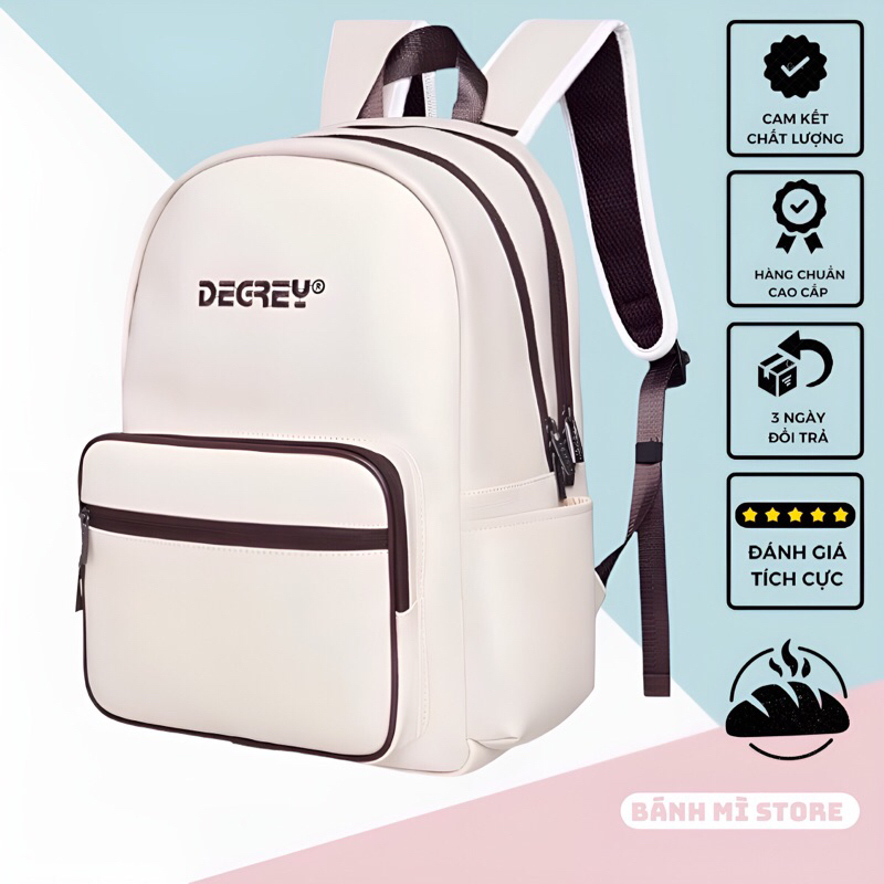 Balo DG PREMIUM DOUBLE Basic Backpack Màu Kem Chất Da Simili Cao Cấp ...