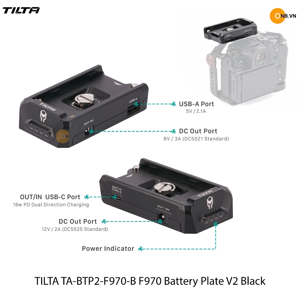 TILTA NP-F970 Battery Plate V2 đế pin NP-F 970 Type C input output 2024 ...