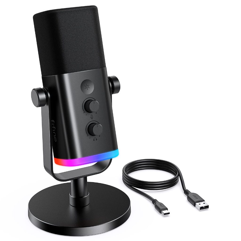 Micro Fifine Ampligame AM8 RGB cổng USB/XLR MIC DYNAMIC | Shopee Việt Nam