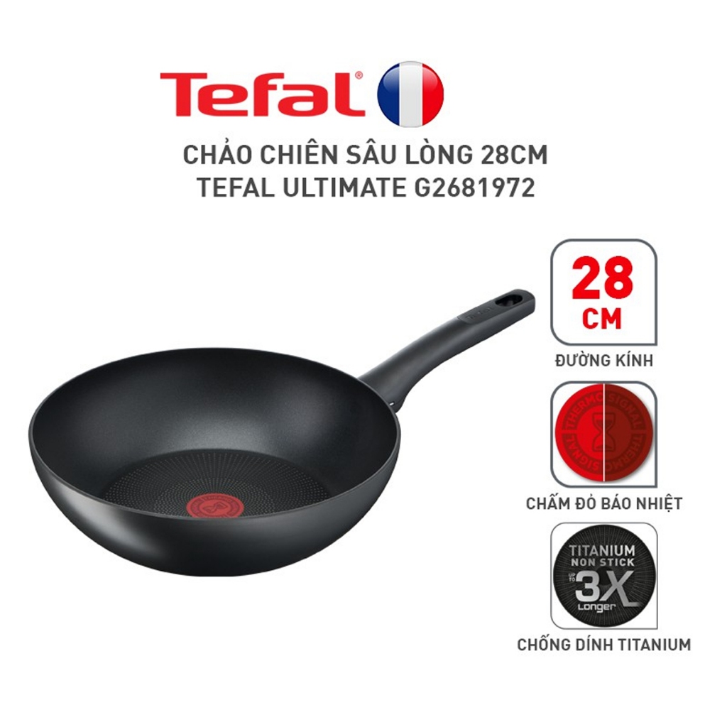 Chảo Sâu Lòng Tefal Ultimate 28cm (G2681972) -Chính Hãng Từ Pháp | Shopee Việt Nam