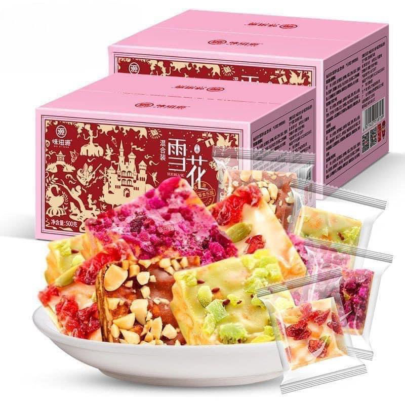 Keoj Nougat - kẹo hạnh phúc [ hộp 500g ] đinh hà | Shopee Việt Nam