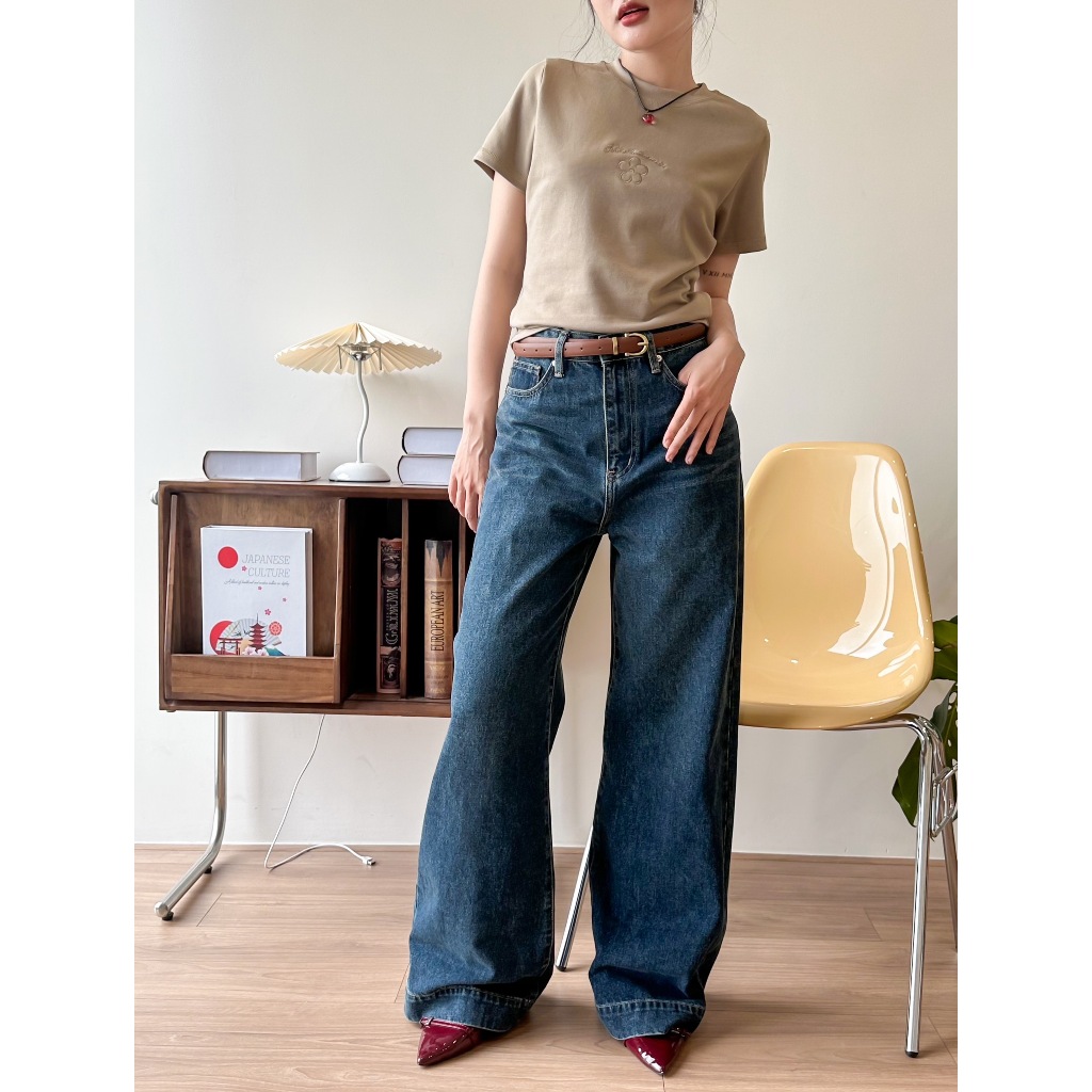 KIDO - Quần jean ống rộng dập lai CASPER JEANS | Shopee Việt Nam