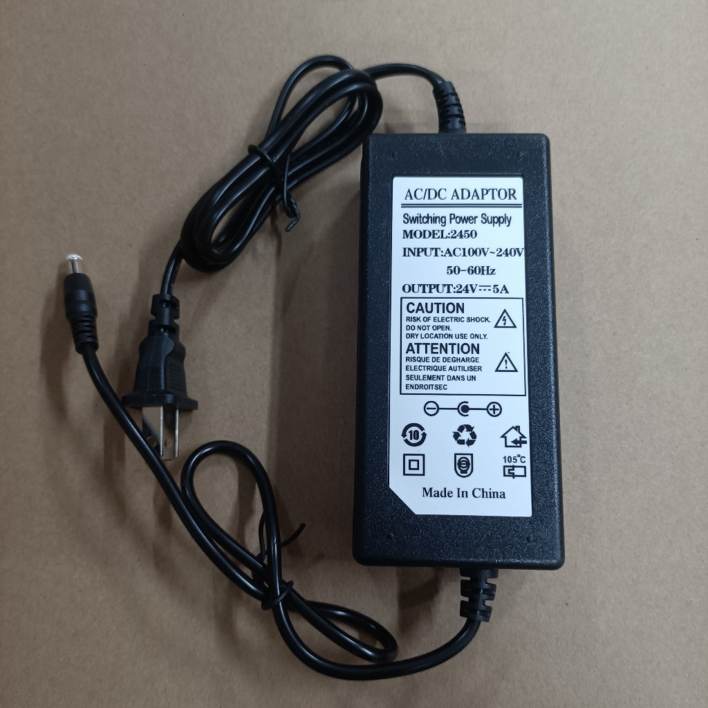 Nguồn 24V 5A, adapter 24V 5A dùng cho thiết bị camera, máy in, máy bơm ...