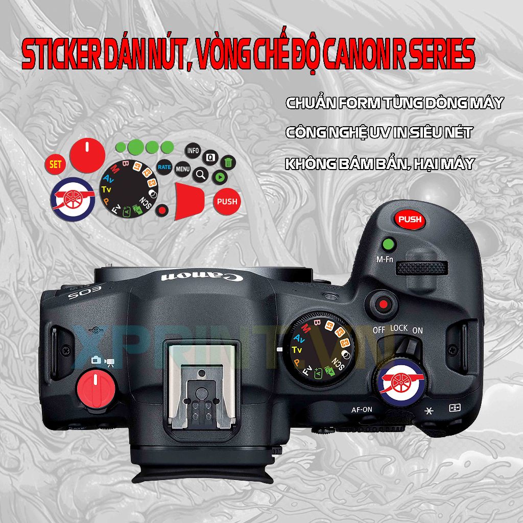 Sticker tem dán vòng chế độ máy ảnh Canon R, RP, R5, R6, Canon 5D3, Canon 5D4.... | Shopee Việt Nam