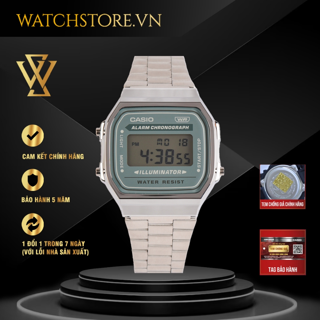 Đồng Hồ Điện Tử Nam Casio WATCHSTORE A168WA-3AYDF Thiết Kế Mặt Kính Vuông Nhựa 36mm, Dây Đeo Kim ...