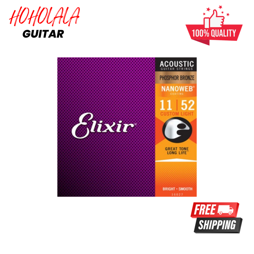 Dây đàn Guitar Acoustic Elixir Phosphor Bronze Nanoweb 11|52 (16027 ...