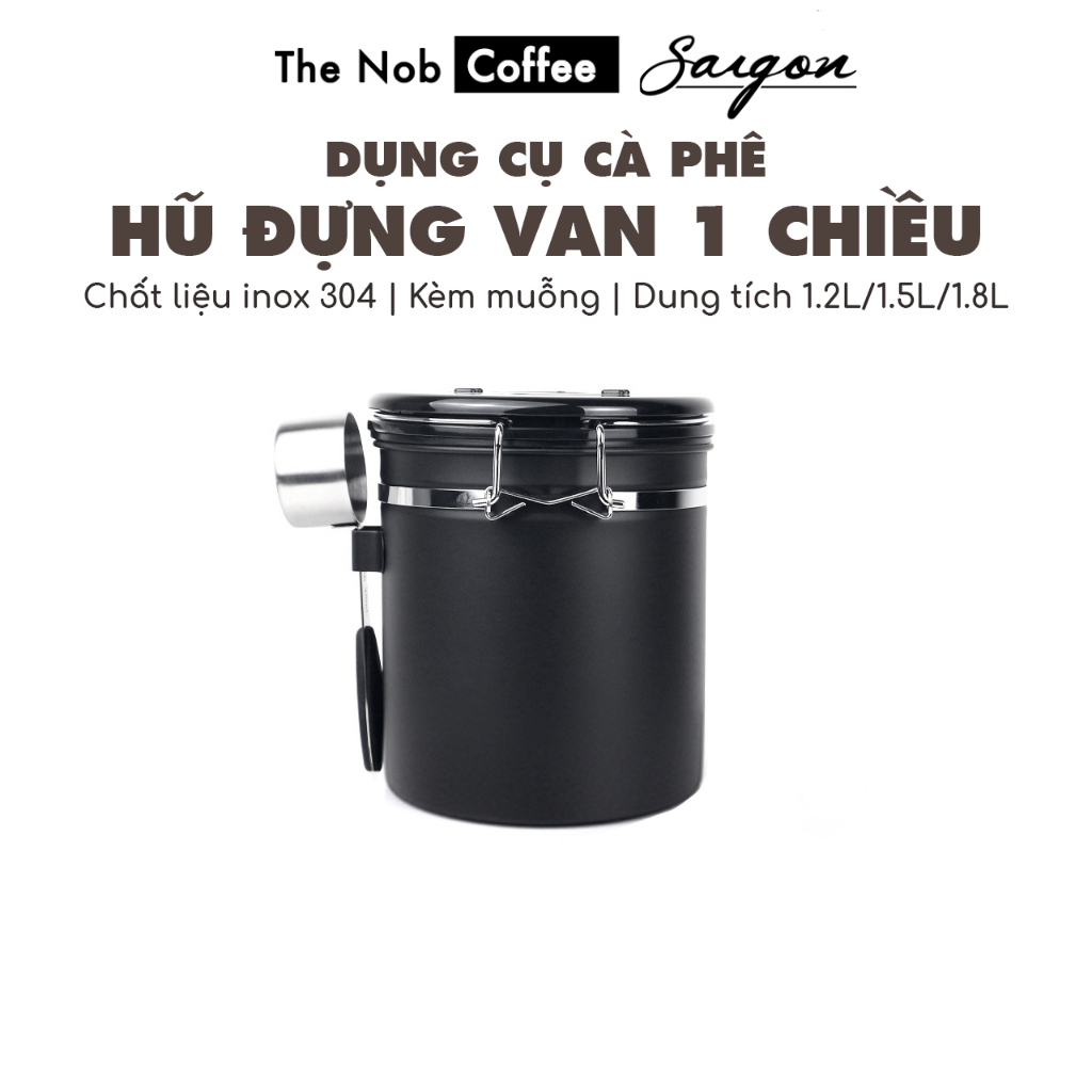 Hũ đựng cà phê kèm muỗng 30ml van một chiều (1.2L/1.5L/1.8L) | Shopee Việt Nam