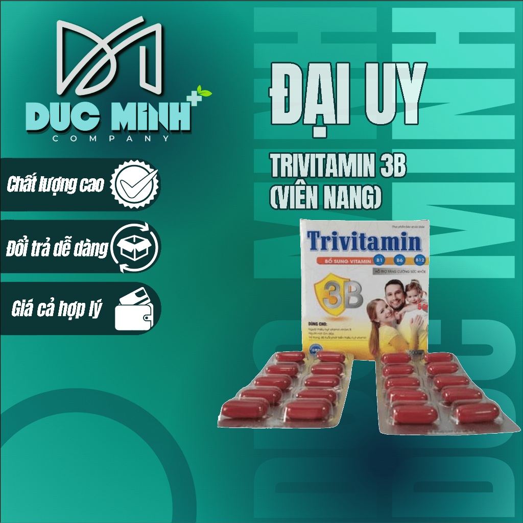 Viên uống Trivitamin 3B Đại Uy Bổ sung Vitamin nhóm B hỗ trợ tăng cường ...