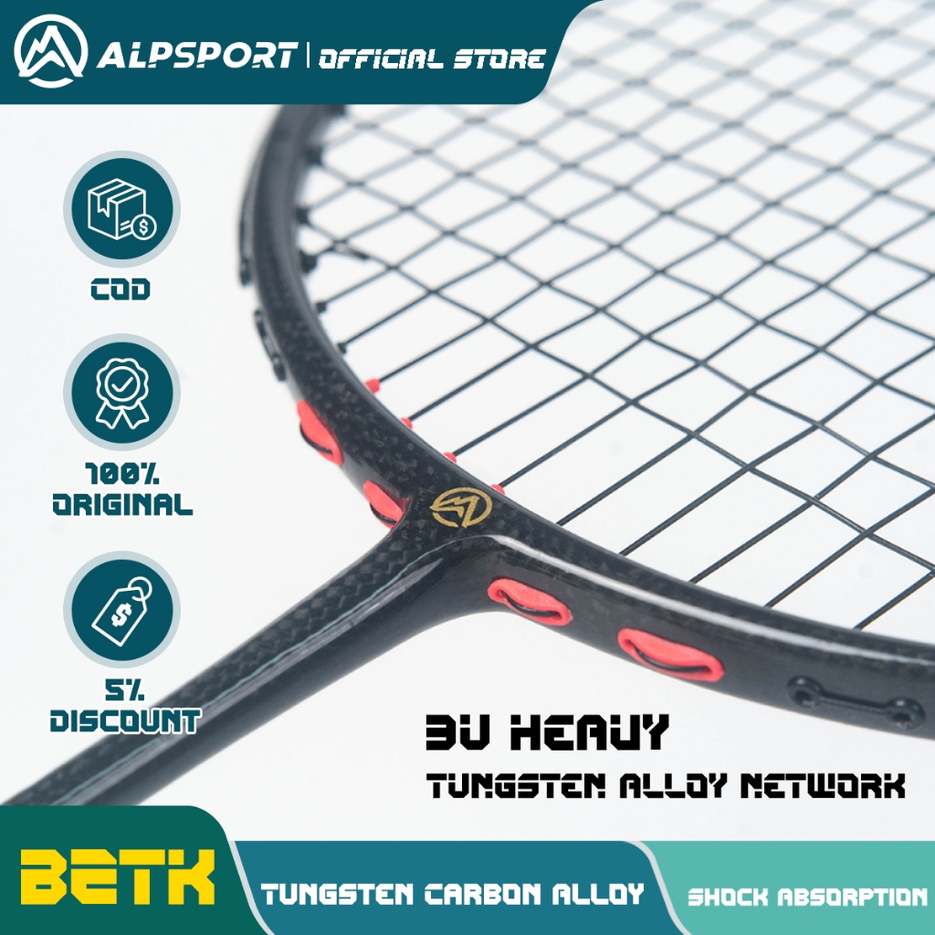 ALP BZTK 3U Căng Max 35LBS 16KG Vợt Cầu Lông Original 100% Full Carbon ALPSPORT Rsl Yonex ...