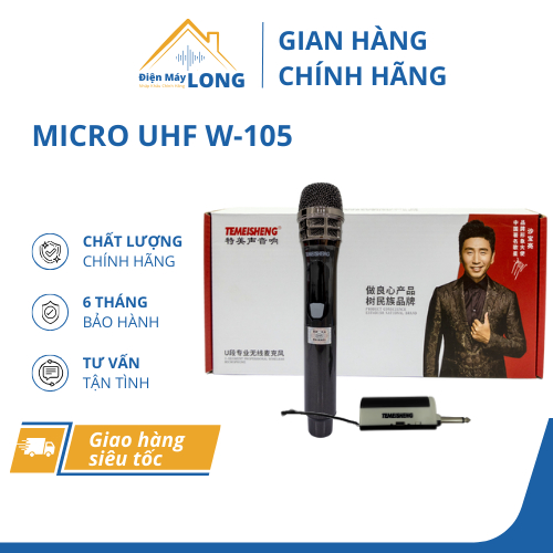 Micro không dây đa năng cao cấp TEMEISHENG W105 1 micrro dành cho loa kéo loa xách tay amply ...