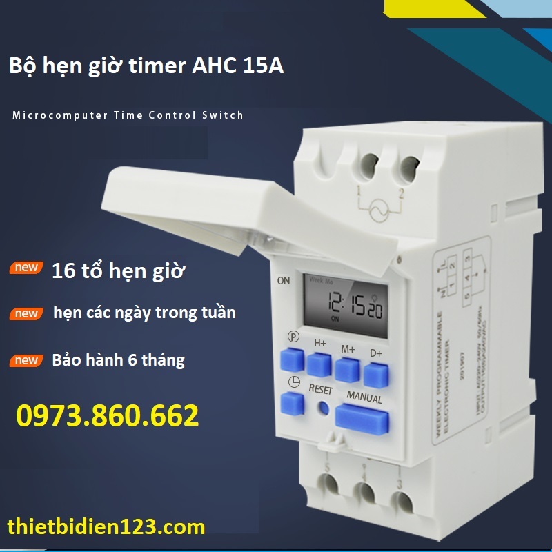 Công tắc hẹn giờ điện tử THC 15A - Timer hẹn giờ điện tử đóng ngắt tiếp ...