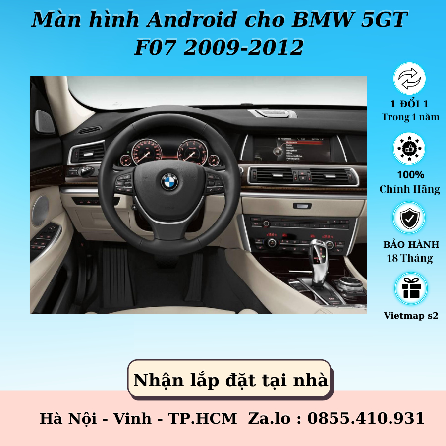 Màn hình Android cho BMW 5GT F07 2009-2012 Ram 4GB Rom 32GB | Shopee Việt Nam