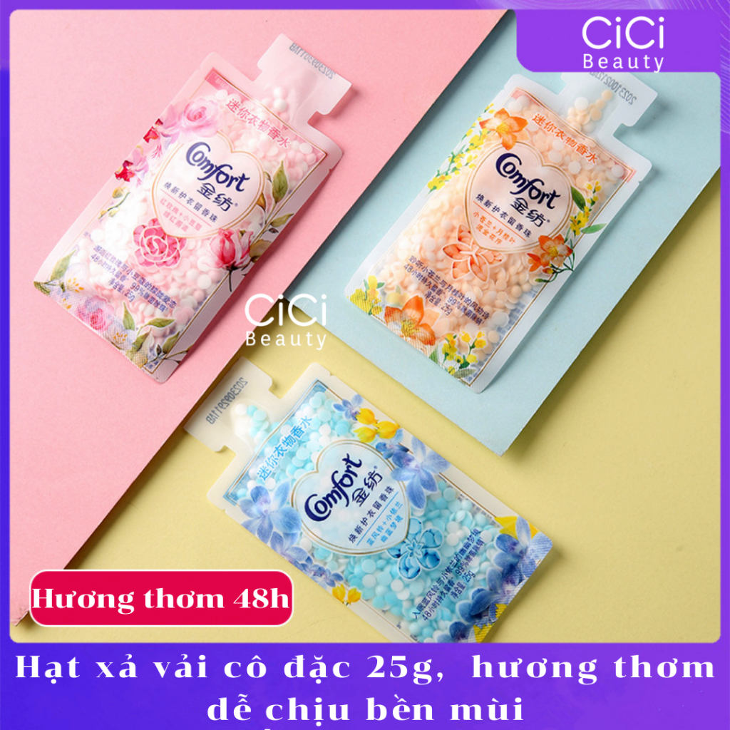 Hạt xả quần áo cô đặc làm thơm và mềm vải Comfort/Downy gói 22/25g ...