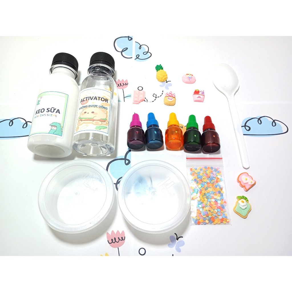 KIT LÀM SLIME BASIC - BỘ DỤNG CỤ LÀM SLIME CƠ BẢN NHẤT | Shopee Việt Nam