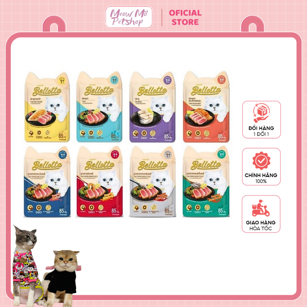 [Giá Bùng Nổ] Pate Bellota Cho Mèo Trên 1 Tuổi Gói 85g Thùng 24 Gói, Gồm 7 Hương Vị Hấp Dẫn ...