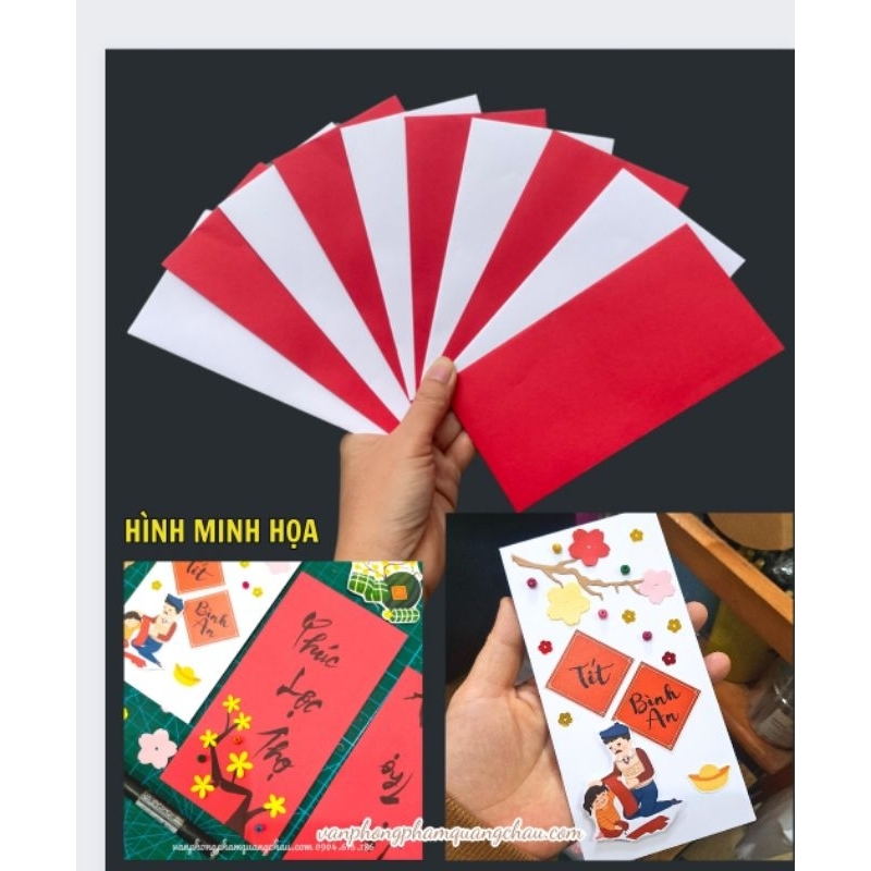 100 lì xì trơn đỏ, trắng trang trí, vẽ thư pháp | Shopee Việt Nam