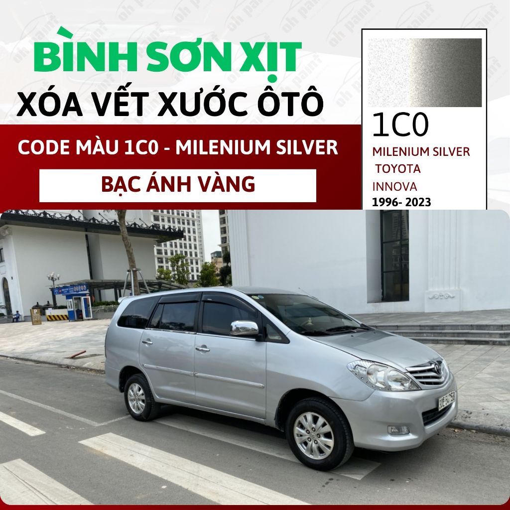 Sơn Xịt Xóa Vết Xước Cho Xe TOYOTA INNOVA Màu BẠC ÁNH VÀNG code 1C0 ...